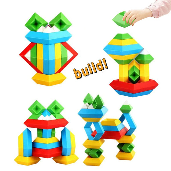 Pyramid Stack Building Blocks - Little Learners Toys