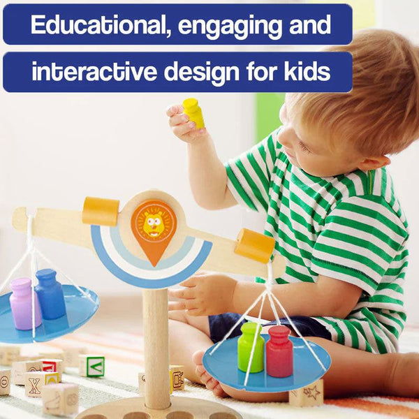 Wooden Educational Math Balance Scale Toy - Little Learners Toys