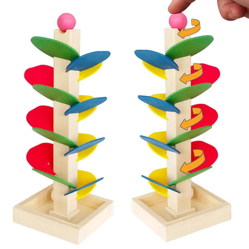 Wooden Tree Marble Ball Run Track - Little Learners Toys