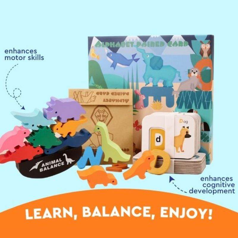 Wooden Animal Balancing Block Game - Little Learners Toys