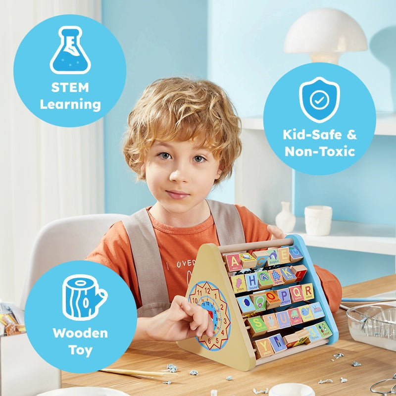 Wooden Montessori Activity Centre Triangle Toys - Little Learners Toys