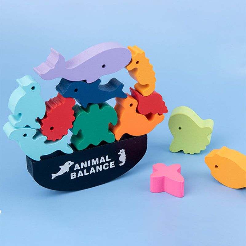 Wooden Animal Balancing Block Game - Little Learners Toys