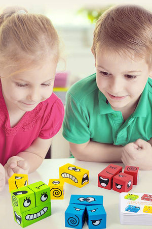 Expression Puzzle Building Blocks Game - Little Learners Toys